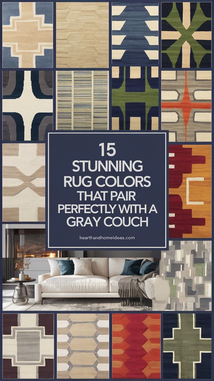 15 Stunning Rug Colors That Pair Perfectly with a Gray Couch - Hearth ...