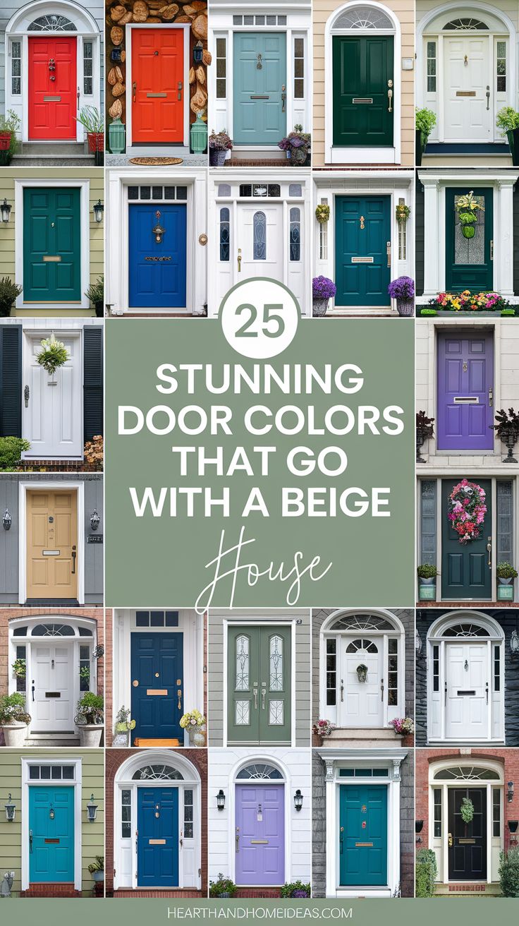 25 Stunning Door Color Combinations for a Beige House - Hearth And Home ...