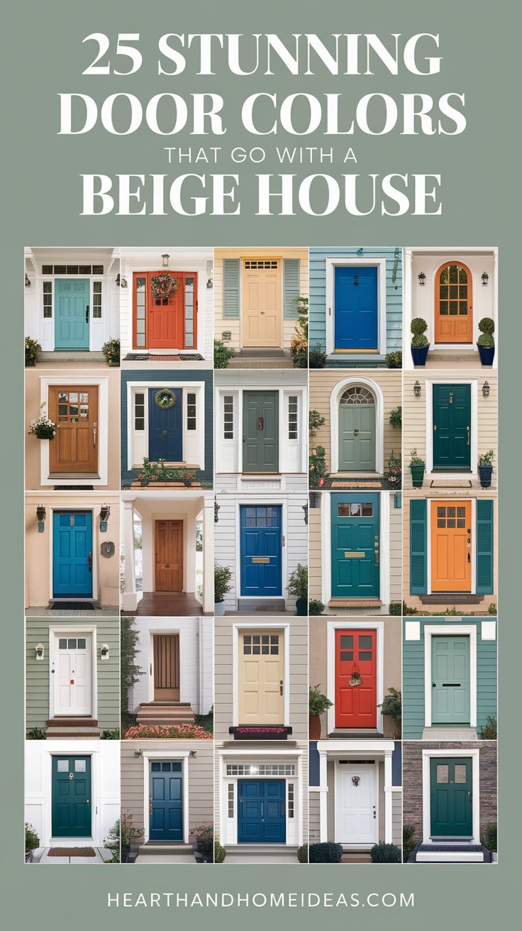25 Stunning Door Color Combinations for a Beige House - Hearth And Home ...